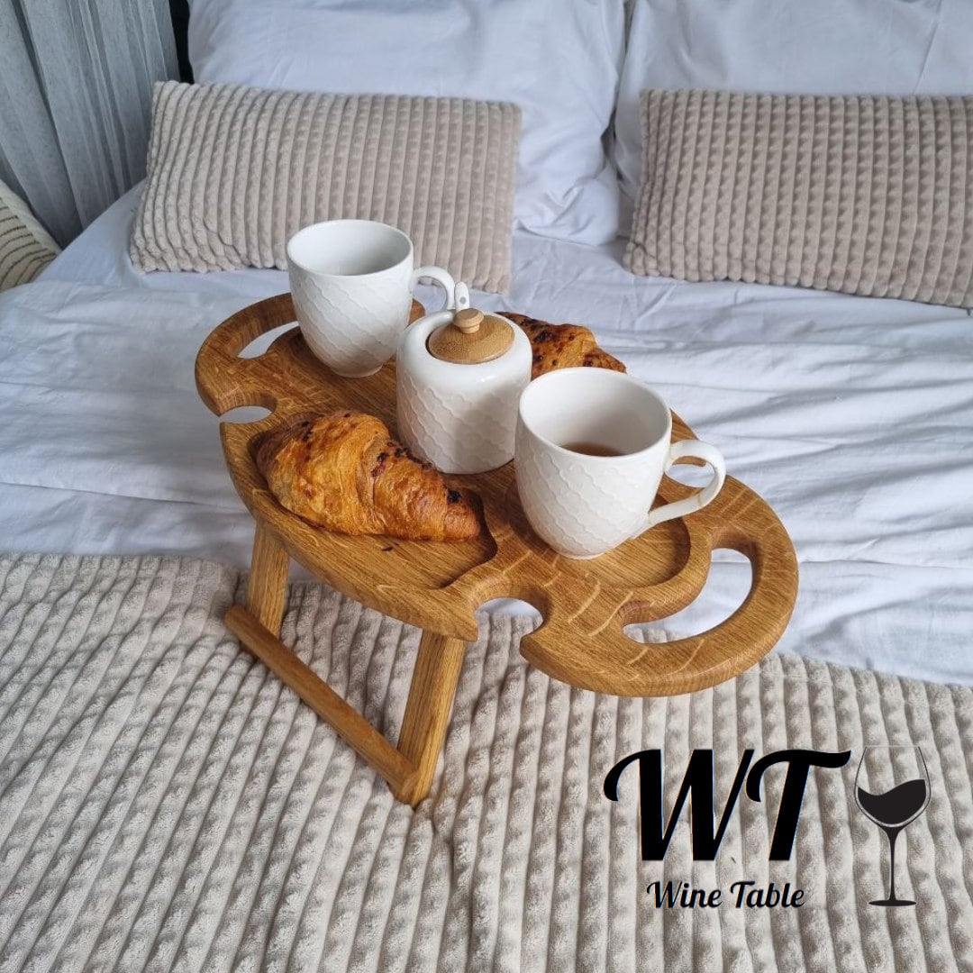 Wine Wooden Portable Table Custom Wine Table Mother's Day Gift Patio ...