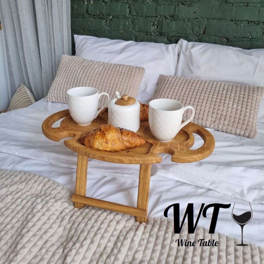 Wine Wooden Portable Table Custom Wine Table Mother's Day Gift Patio ...