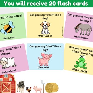 Farm Animals Sounds Action Flash Cards | Farm Animals Sounds Activity ...