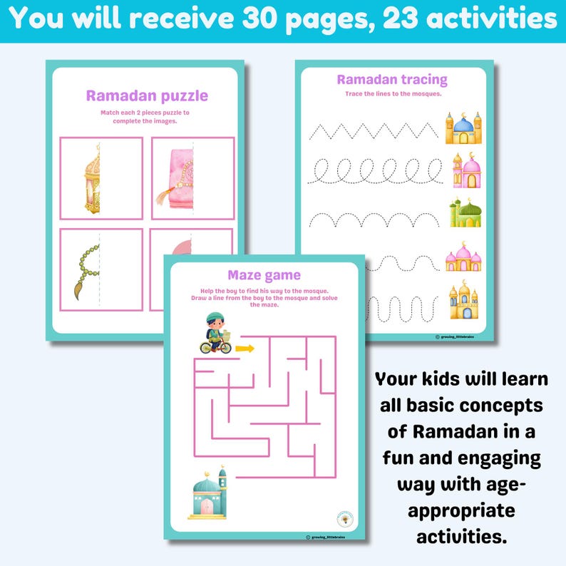 Ramadan Busy Book for Ages 2-4 Years | Ramadan Learning Activities ...
