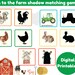Farm Animals Shadow Matching Game Into the Farm Matching Cards ...