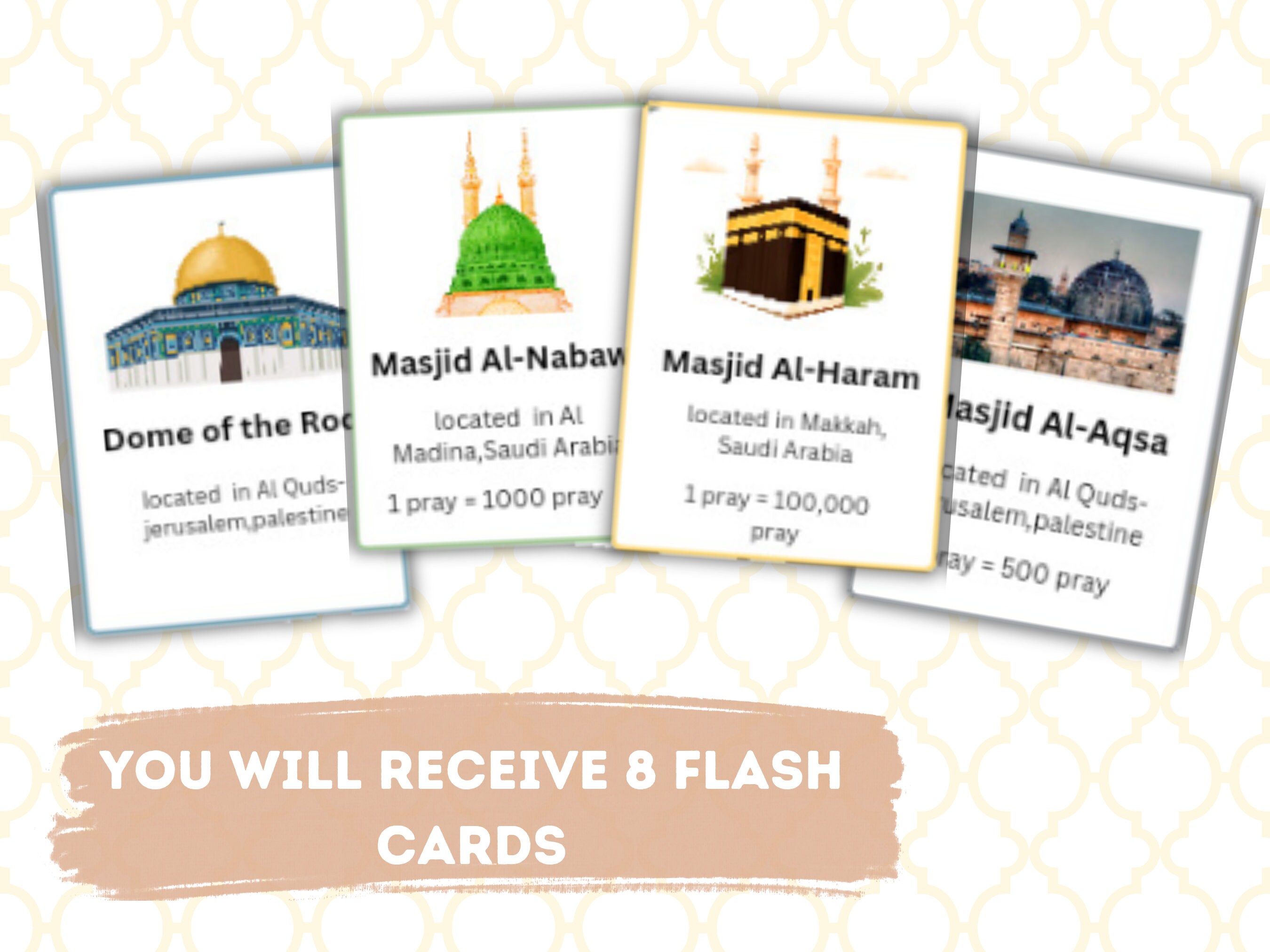 The Holy Mosques Flash Cards and Puzzle Al Aqsa Mosque Al Masjid Al ...