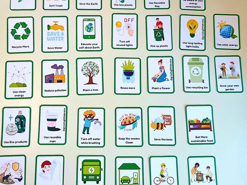 Earth Day Flash Cards | Montessori Flashcards | Physical Copy - Etsy