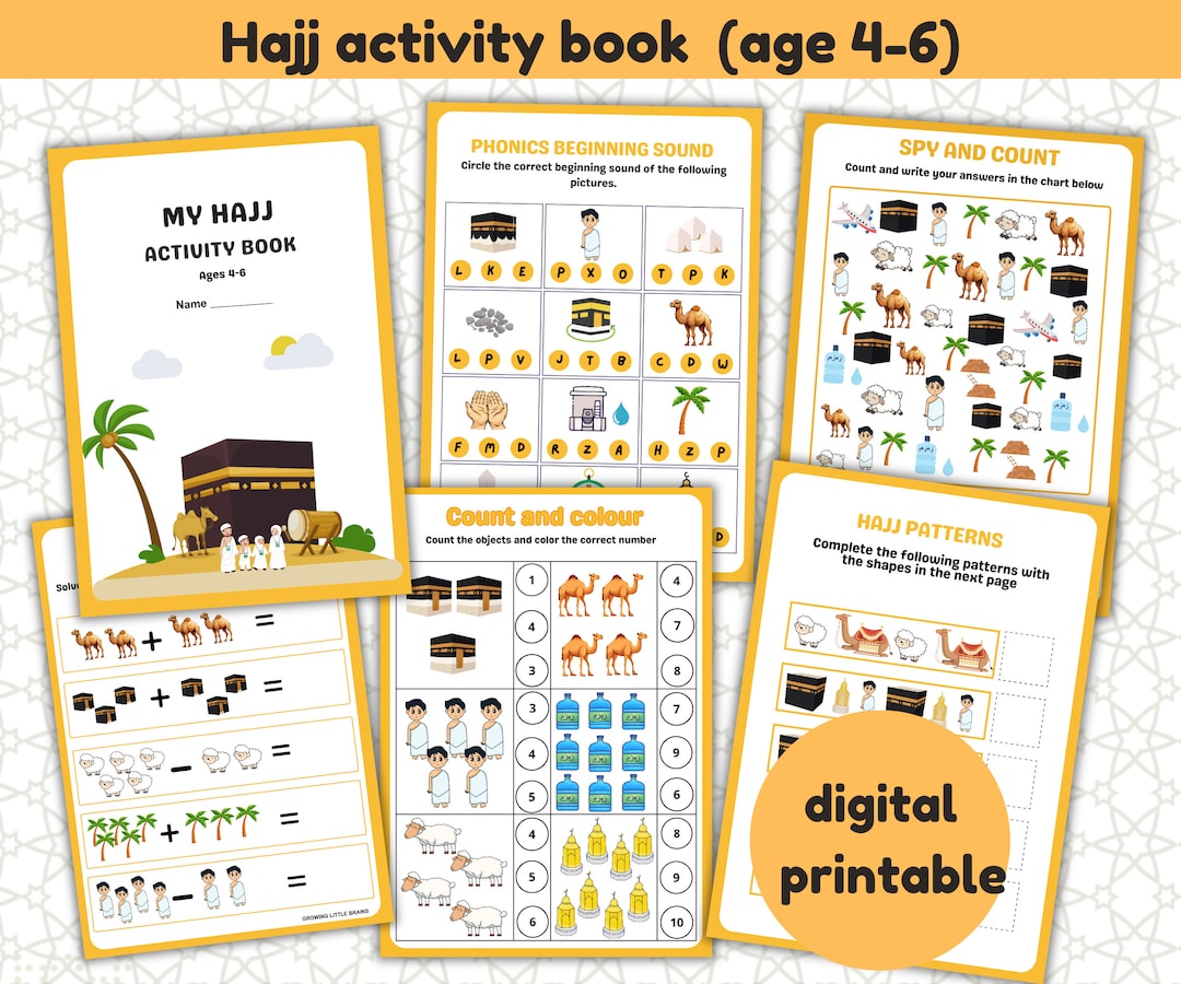Hajj Activity Book 4-6 Years | Hajj Busy Book | Islamic Activties ...