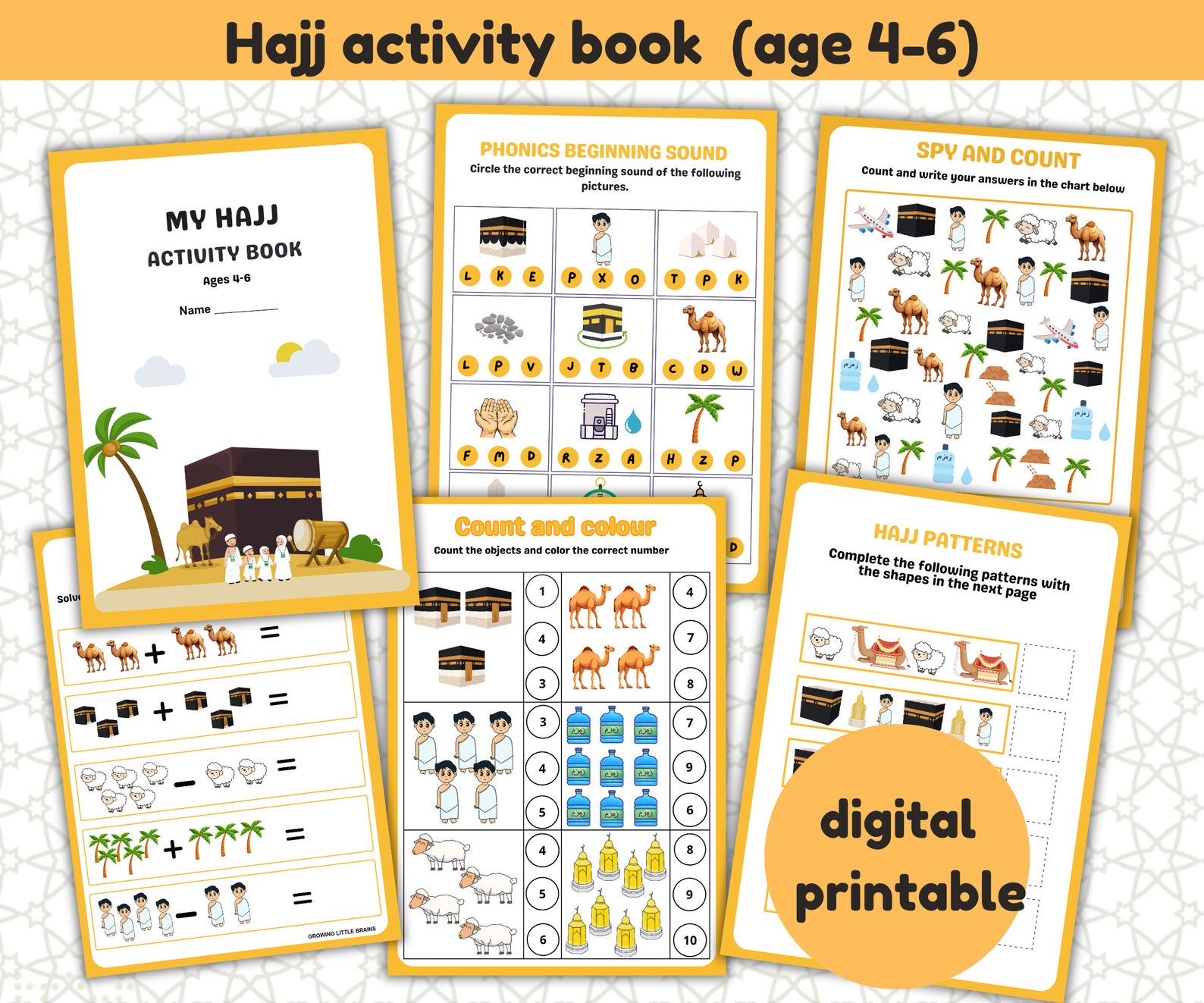 Hajj Activity Book 4-6 Years | Hajj Busy Book | Islamic Activties ...