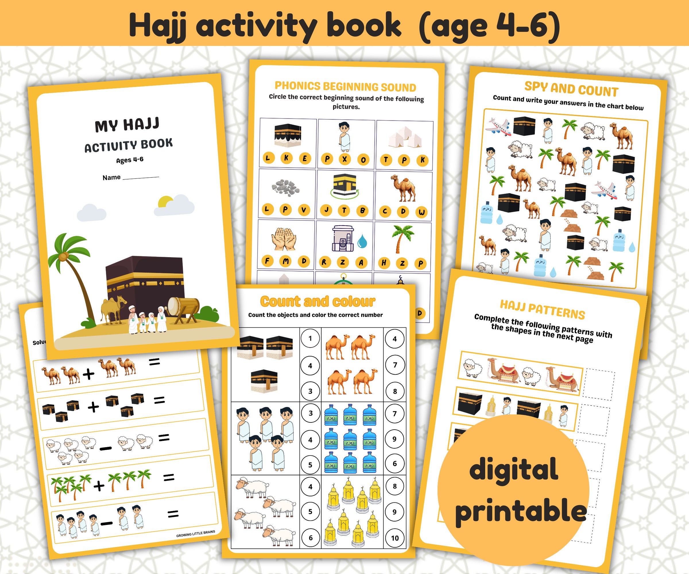 Hajj Activity Book 4-6 Years | Hajj Busy Book | Islamic Activties ...