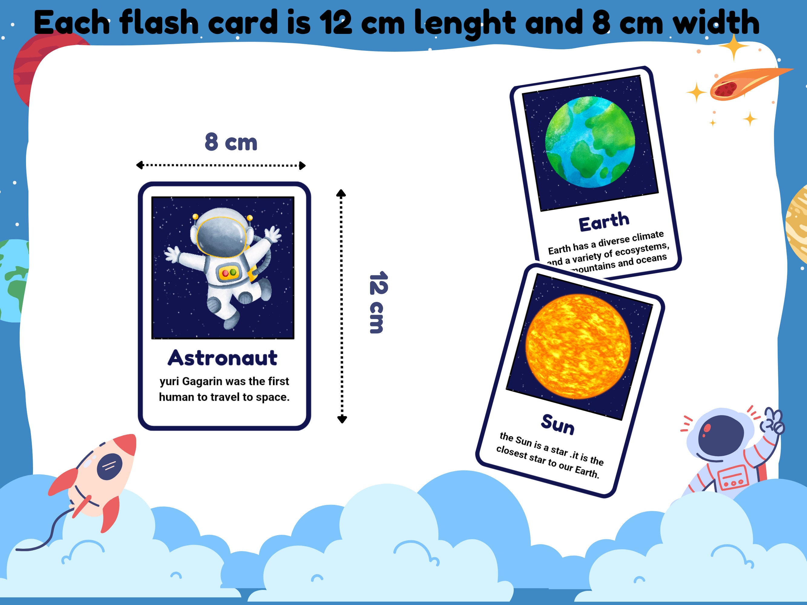 Space Flash Cards | Solar System Flash Cards | Montessori Flash Cards ...