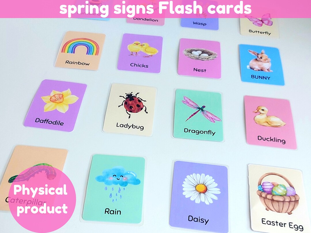 Spring Signs Flash Cards | Spring Flash Cards | Printed and Laminated ...