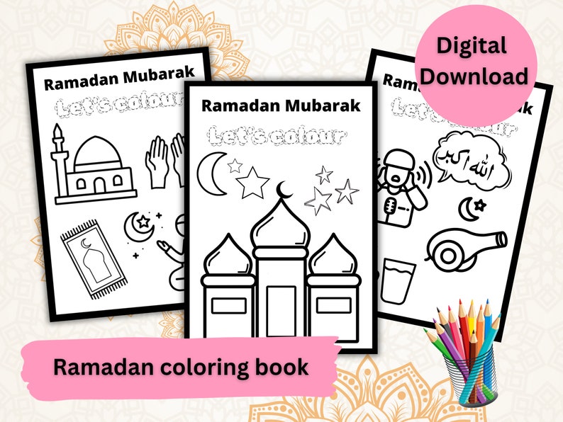 Ramadan Children Colouring Pages Ramadan Themed Colouring Book Islamic ...