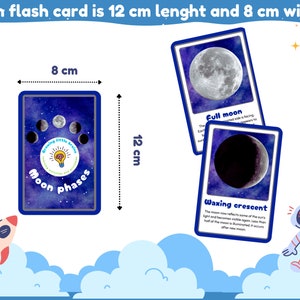 Moon Phases Flashcards | a Set of 9 Flashcards | With Detailed ...