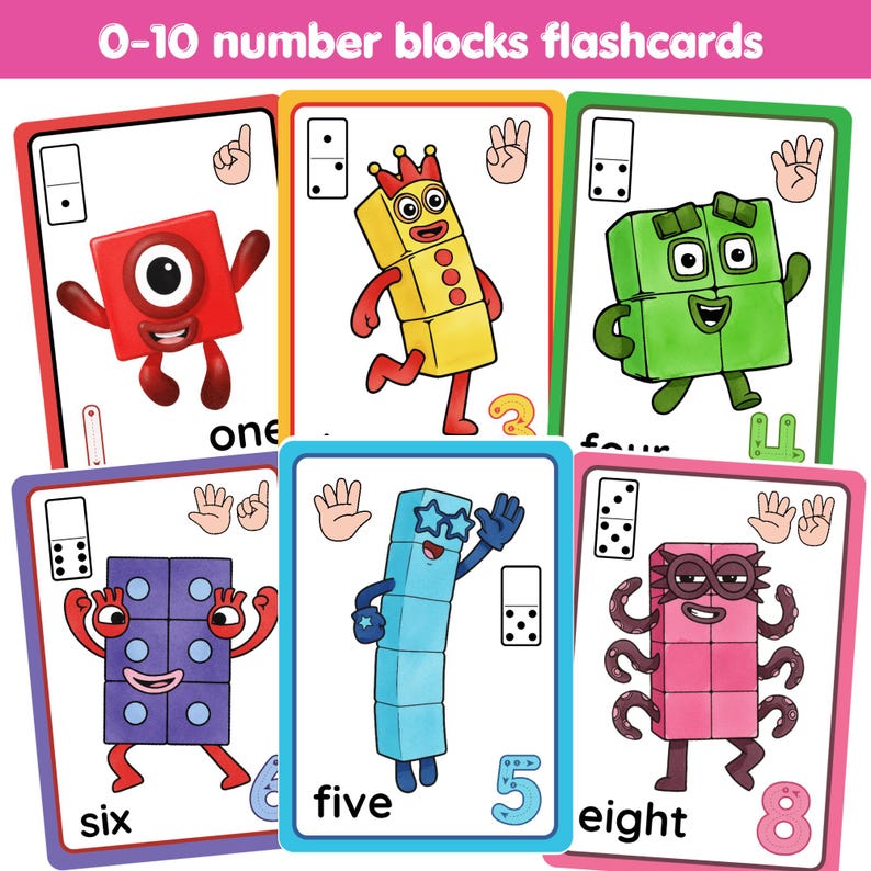 Number Blocks | Flashcards | Threading Cards | Puzzles - Etsy Canada