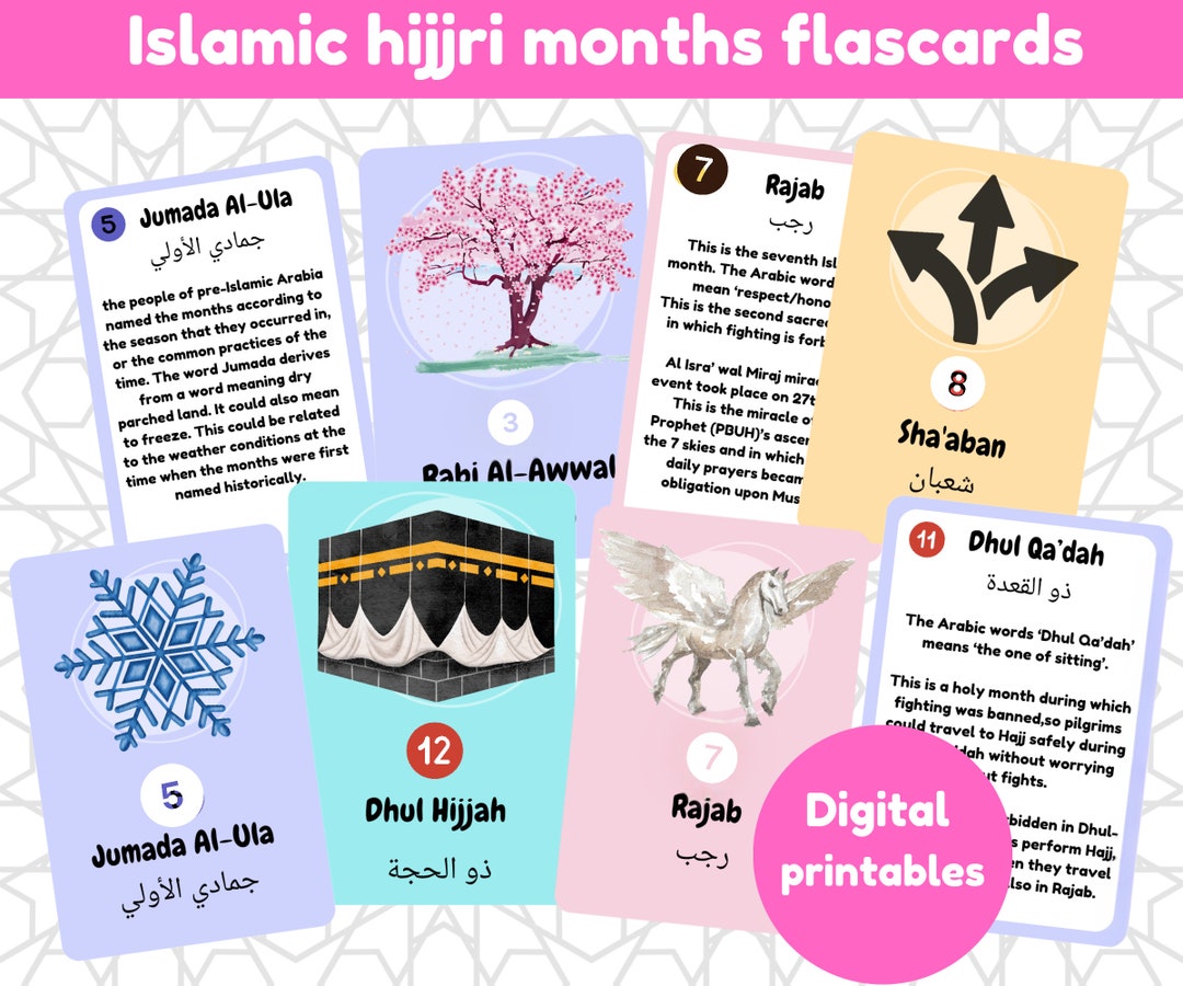 Islamic Hijjri Months Flashcards | Learn the Meaning and Key Events of ...