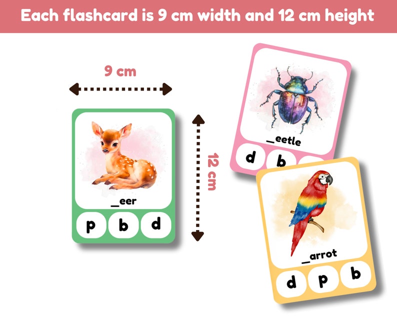 Different Between B, D and P Phonics Clip Flashcards | a Set of 16 ...