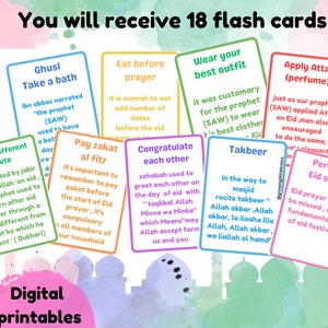 Eid El Fitr Sunnah Flash Cards | Sunnah of Eid Al Fitr | Eid El Fitr ...