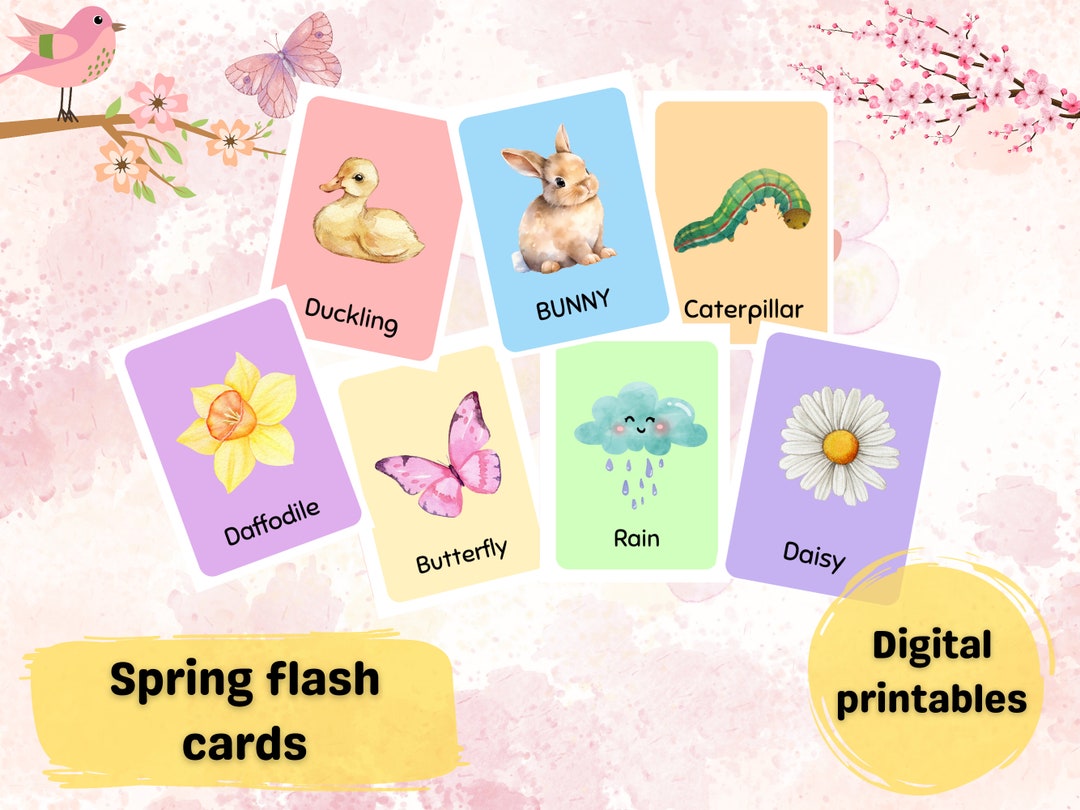 Spring Flashcards Easter Flashcards Spring Digital Printables 16 ...