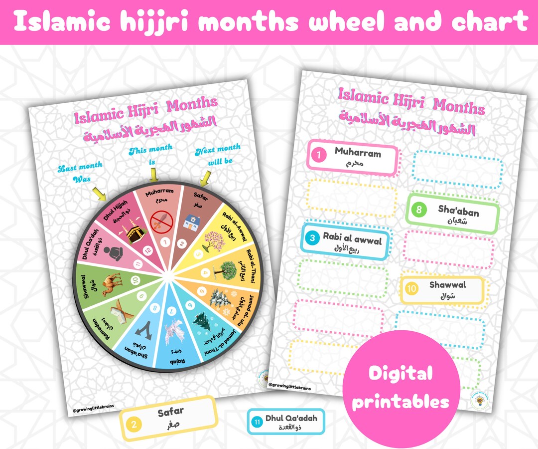 Islamic Hijjri Months Wheel Poster and Activity | Learn About Islamic ...