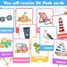 On the Beach Flash Cards | 24 Colourful Beach Flash Cards | Summer ...