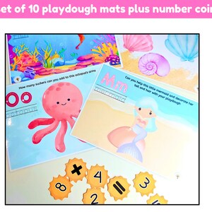 Summer Playdough Mats | a Set of 10 Playdough Mats Plus Number Coins to ...