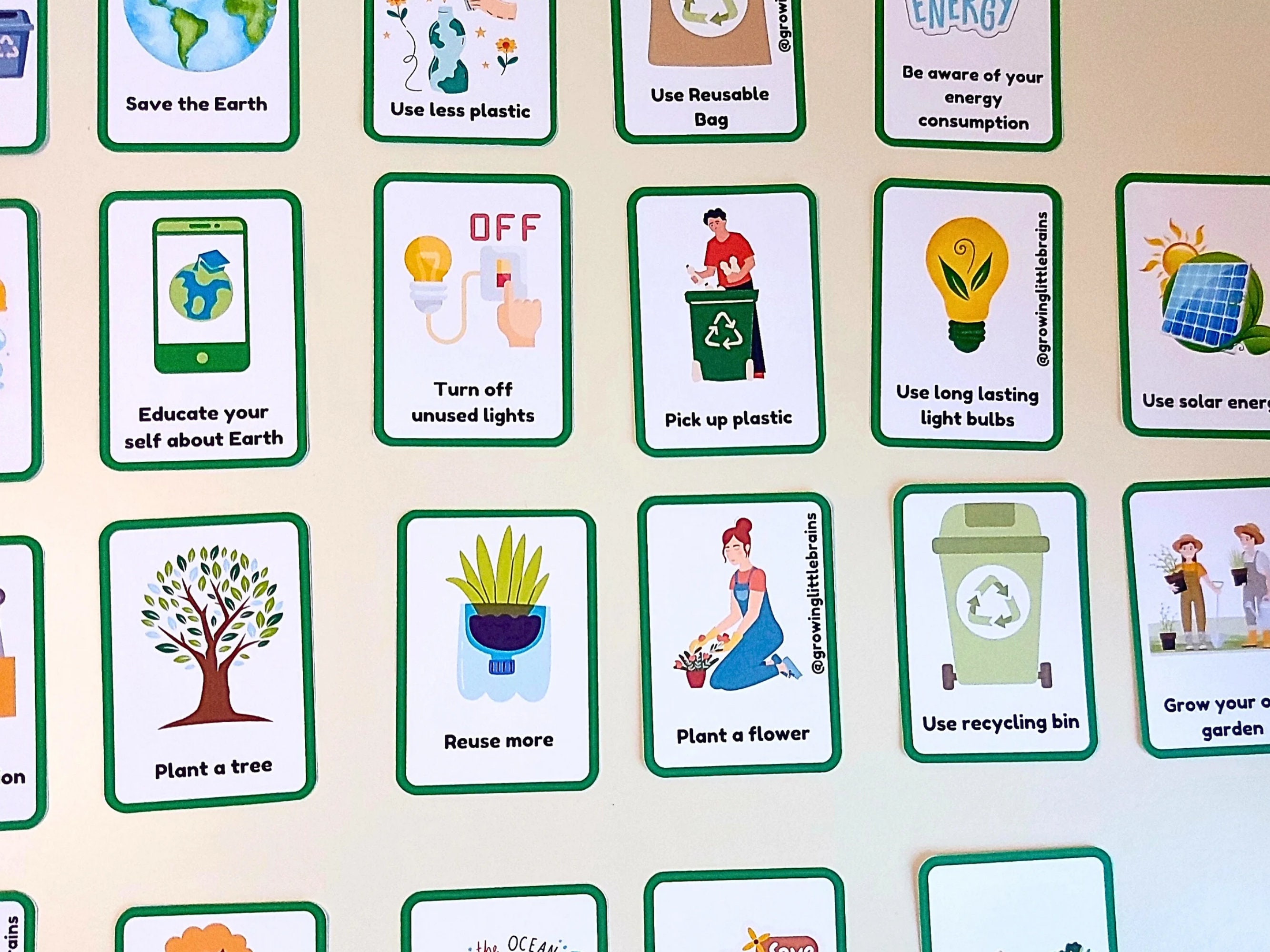 Earth Day Flash Cards | Montessori Flashcards | Physical Copy - Etsy