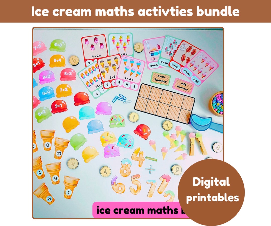 Ice Cream Maths Bundle | 4 Different Activities | Counting | Number ...