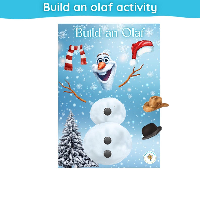 Frozen Pack, 10 Cards and Build an Olaf Activity , Printed and Wipe ...