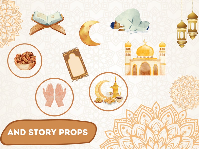 Ramadan Flash Cards and Story Props Ramadan 16 Flash Cards Islamic ...