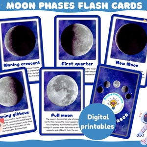 Moon Phases Flashcards | a Set of 9 Flashcards | With Detailed ...
