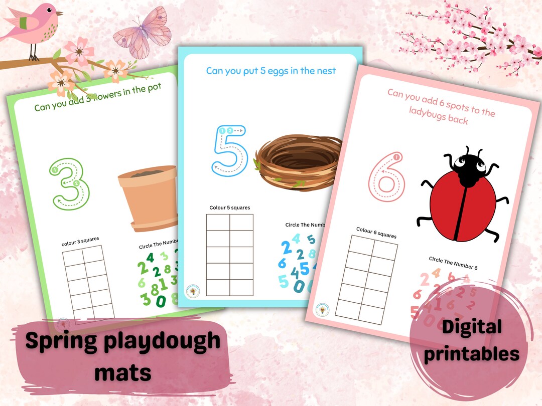 Spring Playdough Mats | Easter Playdough Mats | Easter Digital ...