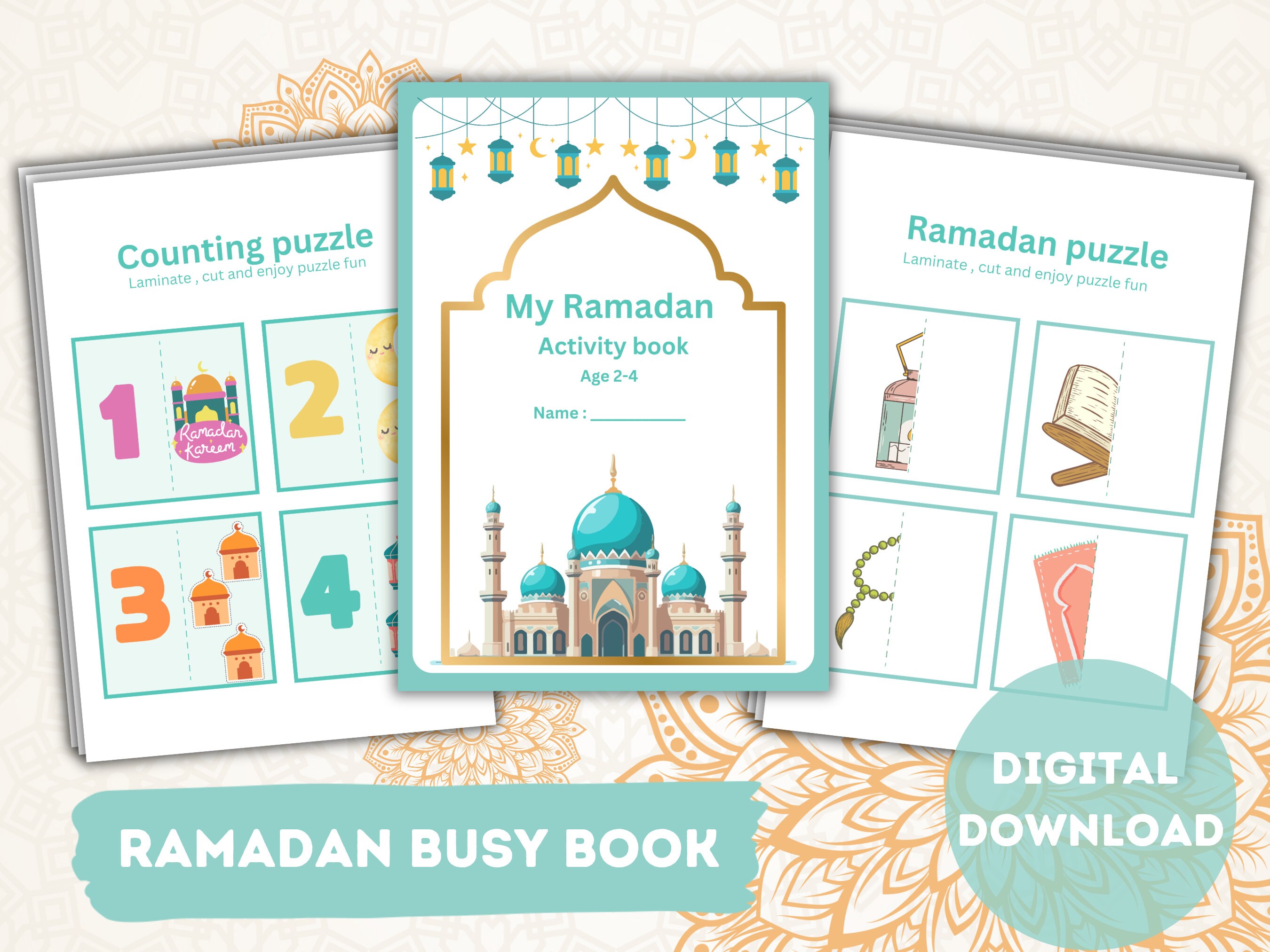 Ramadan Busy Book for Ages 2-4 Years Ramadan Learning Activities ...