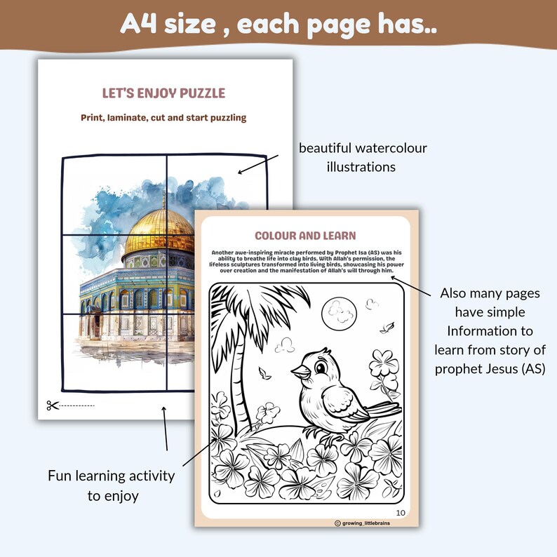 The Story of Prophet Isa-jesus Busy Book | 17 Pages for Ages 4-6 Years ...