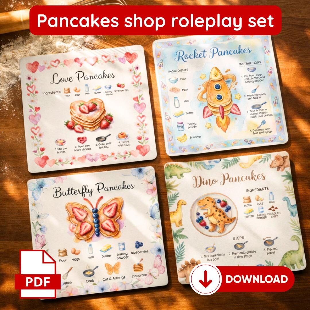 Pancake Role Play Printable Set | Pretend Play Kitchen Activity | Fine ...