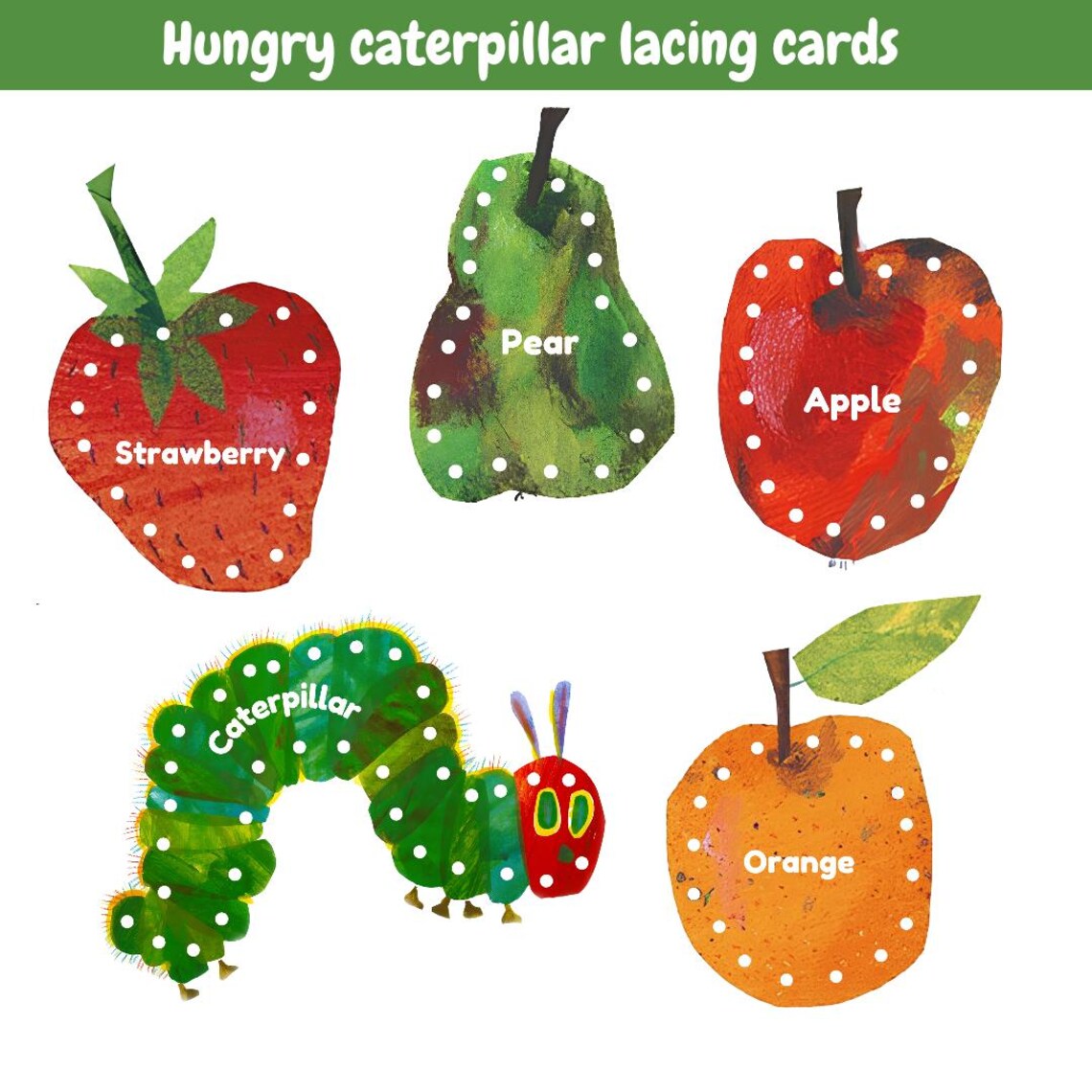 Hungry Caterpillars Lacing Cards | Threading | Fine Motors Activity | 5 ...