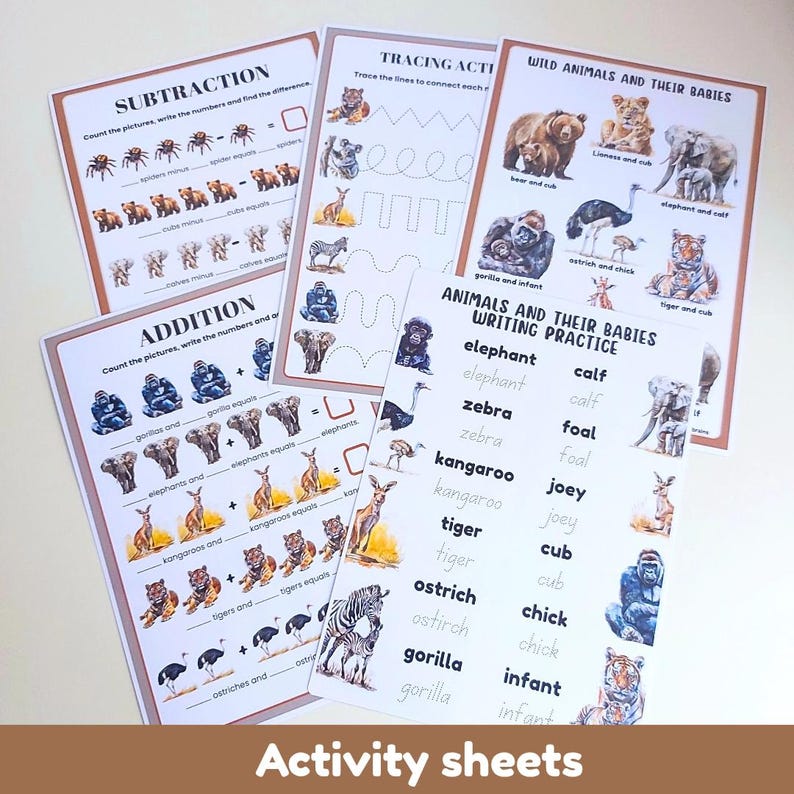 Wild Animals and Their Babies Learning Pack | Wild Animals | Flashcards ...