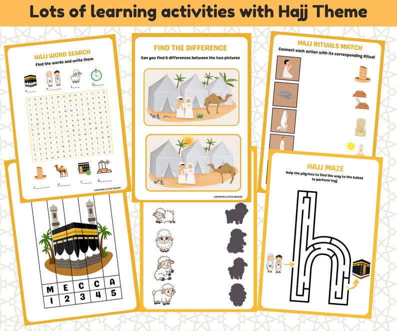Hajj Activity Book 4-6 Years | Hajj Busy Book | Islamic Activties ...
