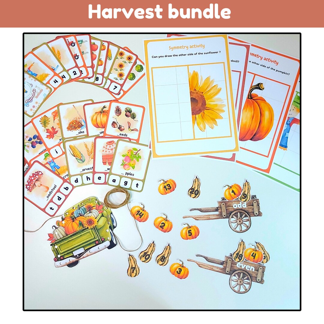 Harvest Mini Bundle|counting Cards |autums Phonics Cards|odd or Even ...