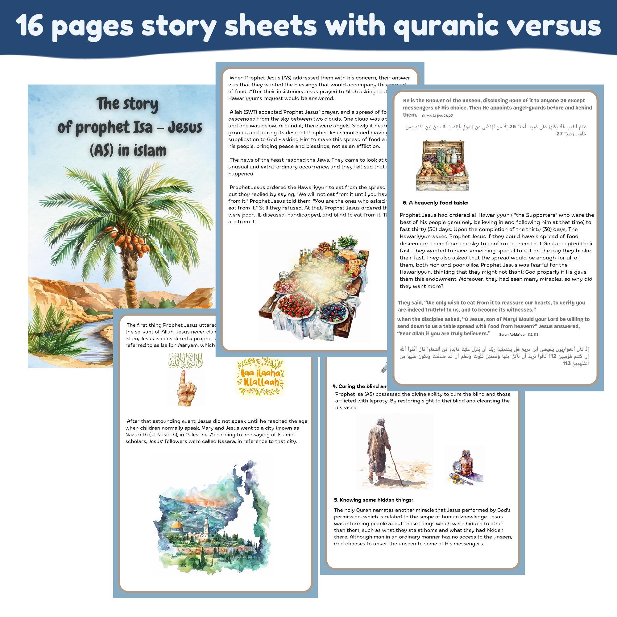 The Story of Prophet Isa-jesus Bundle | Story Sheets| Islamic Resources ...