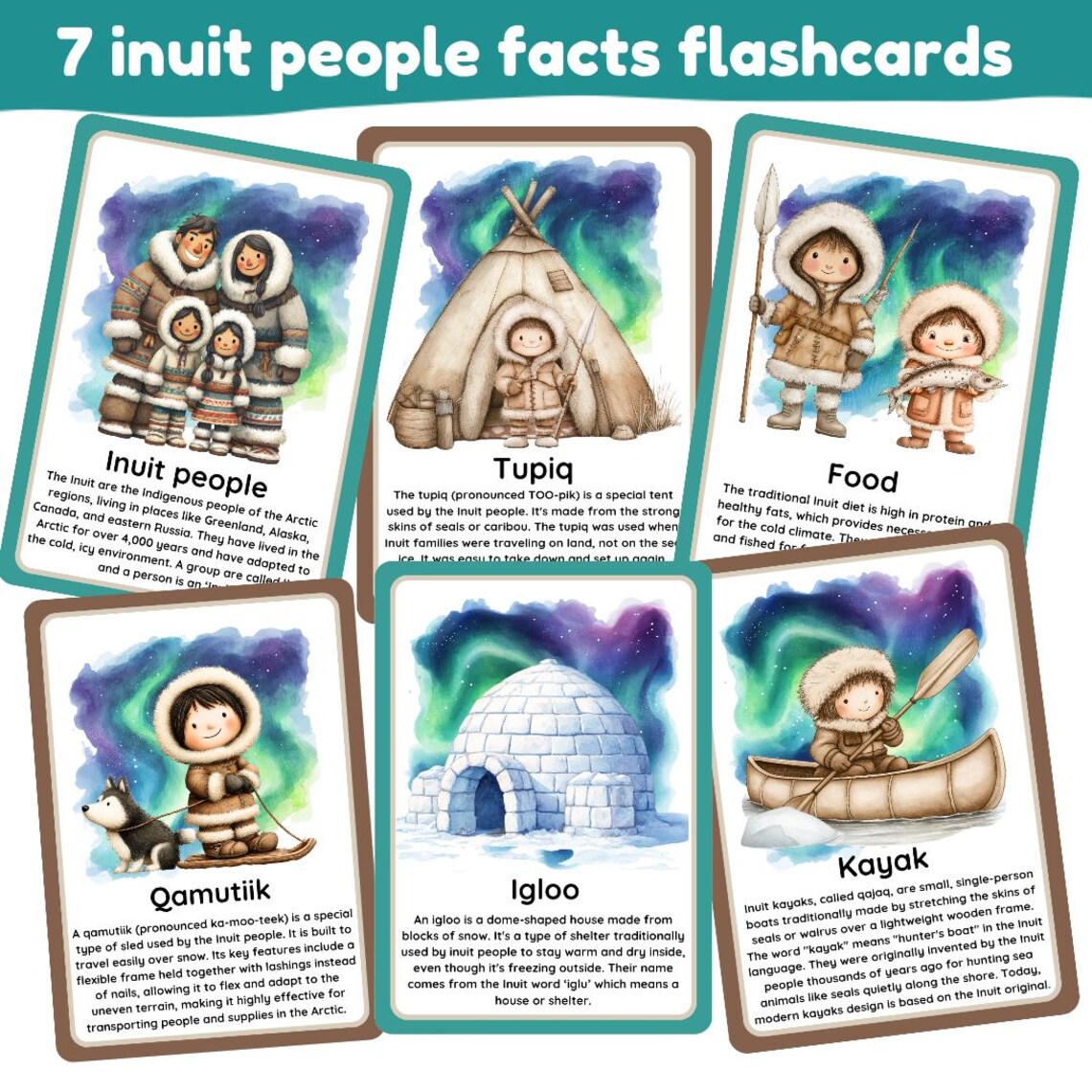 Inuit People Life Learning Pack: Many Facts, Igloo Facts, Activity ...