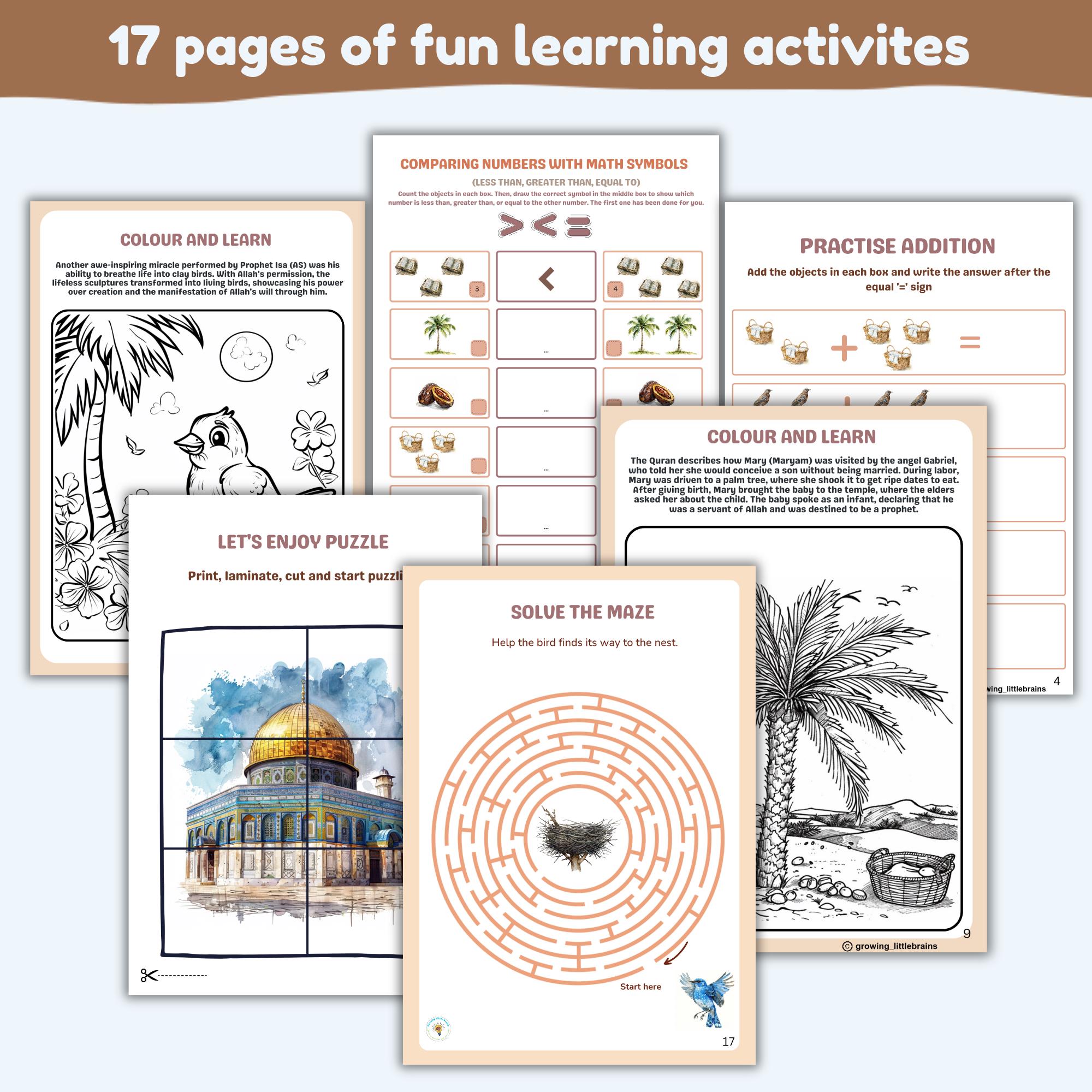 The Story of Prophet Isa-jesus Busy Book | 17 Pages for Ages 4-6 Years ...