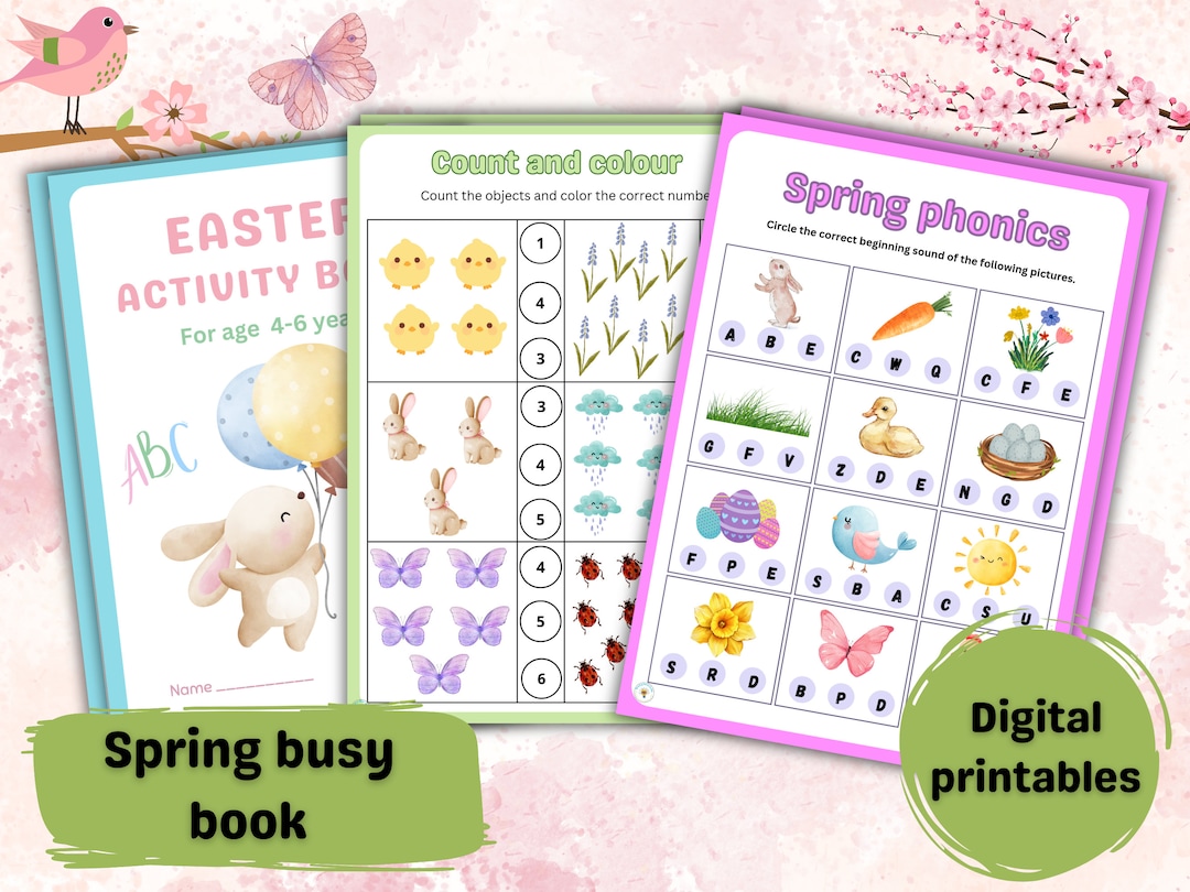 Spring Busy Book 4-6 Year | Easter Learning Activities | Spring Phonics ...