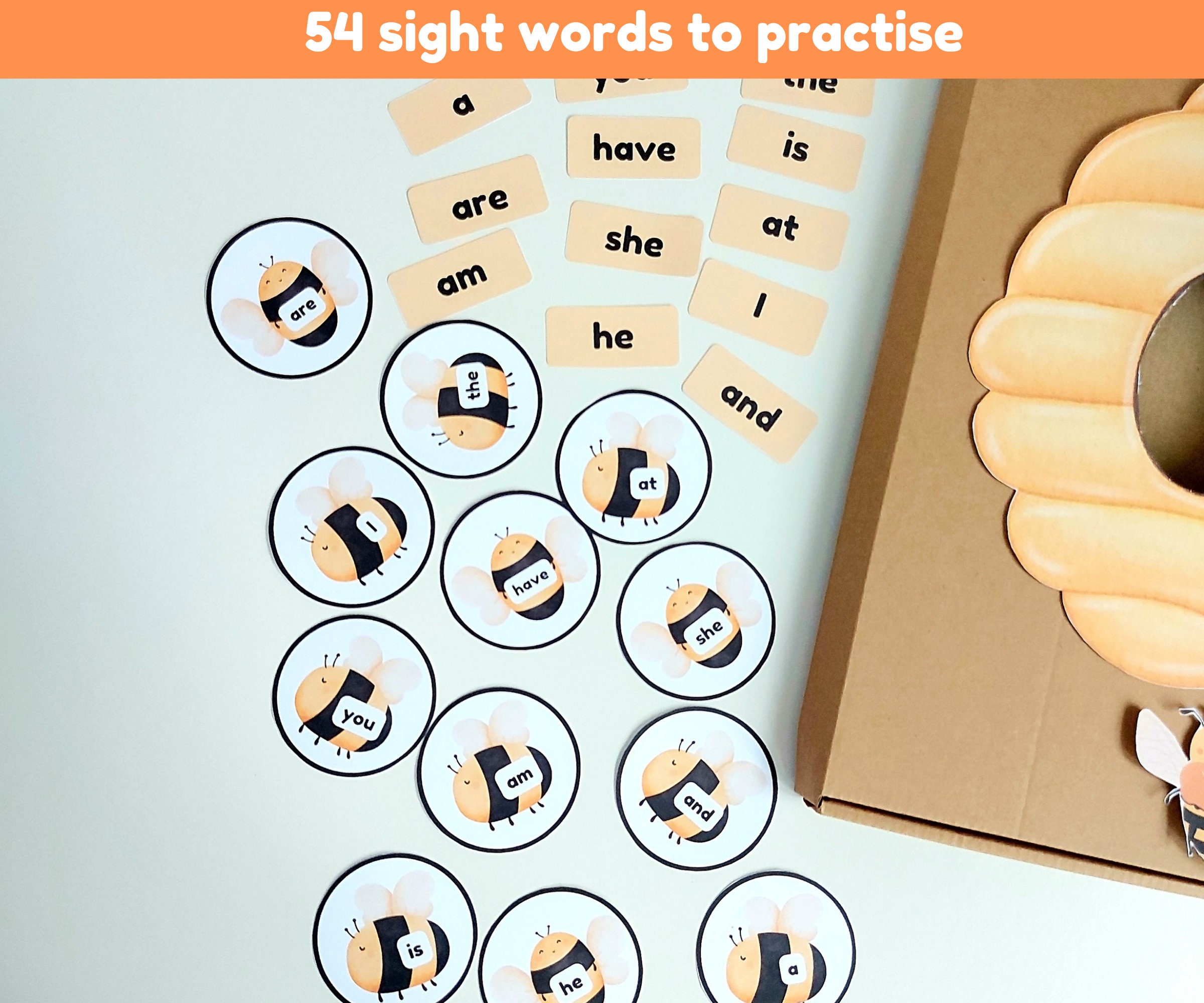 Beehive Sight Words Matching Activity Phonics Activity Sight Words ...
