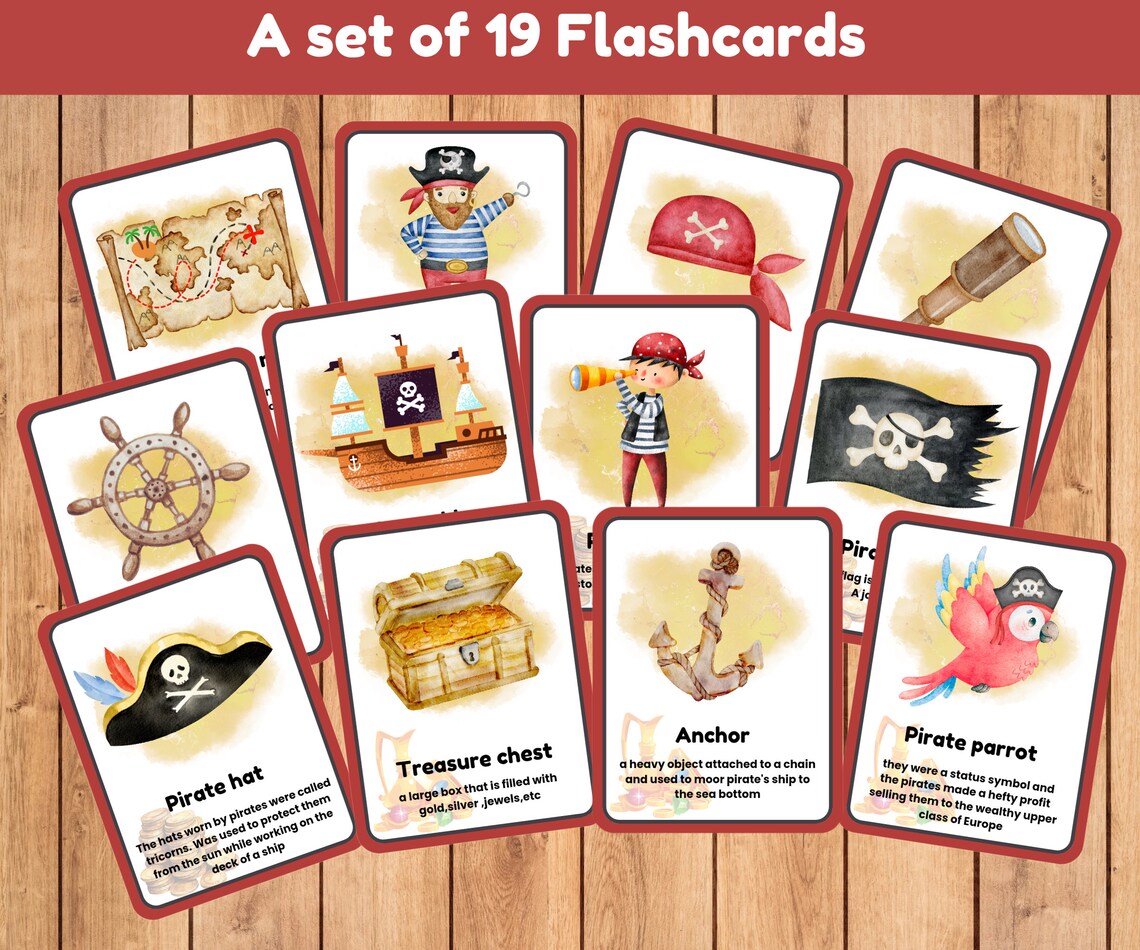 Pirates Facts Flashcards | a Set of 19 Flashcards | Pirates | Digital ...