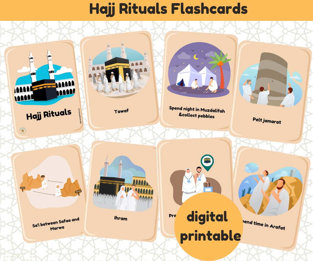 Hajj Rituals Flash Cards | Hajj for Kids | Islamic Learning Resources ...