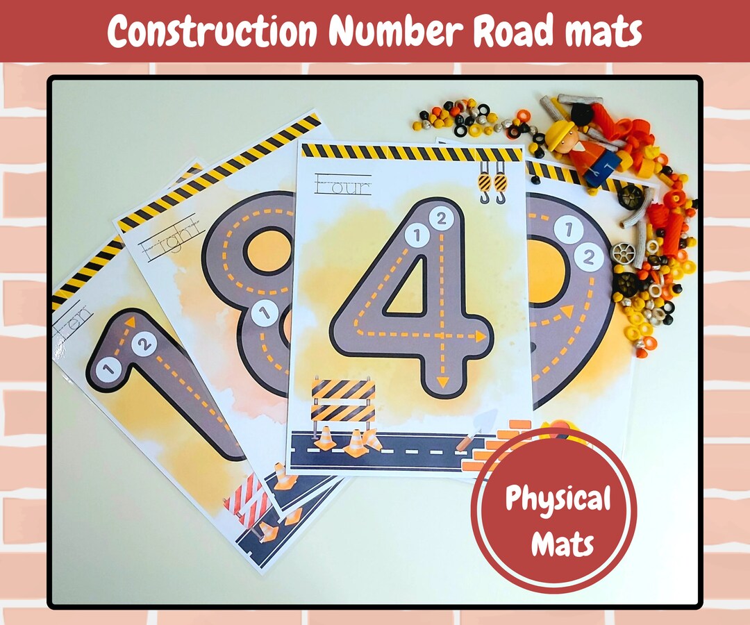 Construction Number Road Mats | 1-10 Number Mats | A4 Size | Fun Maths ...