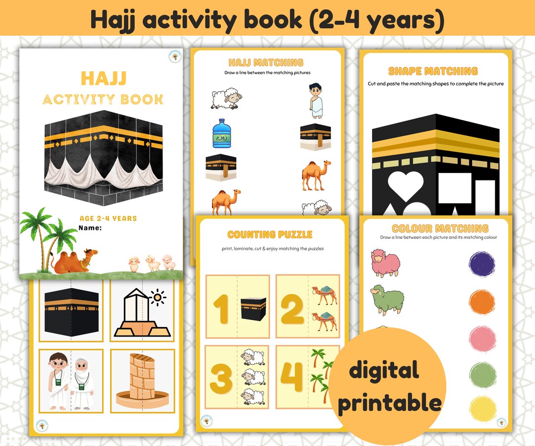 Hajj Activity Book 2-4 Years | Hajj Busy Book | Islamic Activities ...
