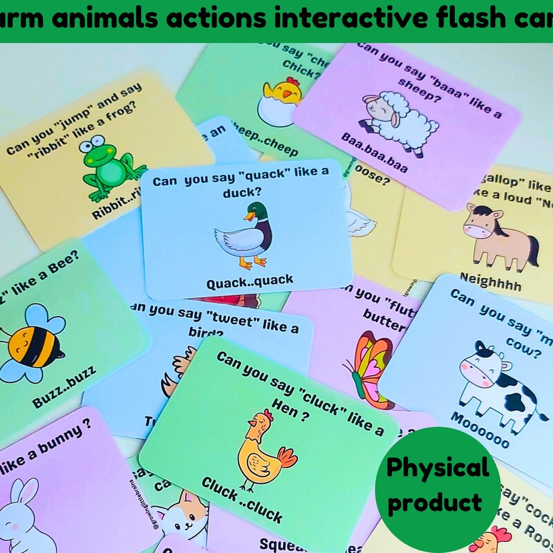 Animal Action Cards - Etsy