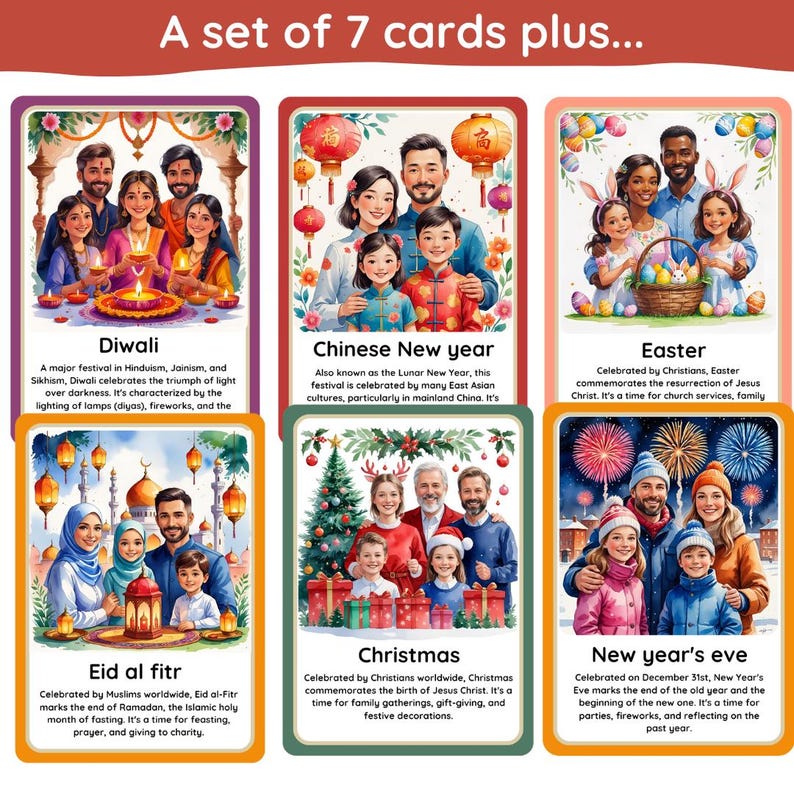 Celebrations Around the World Flashcards | a Set of 7 Flashcards Plus ...