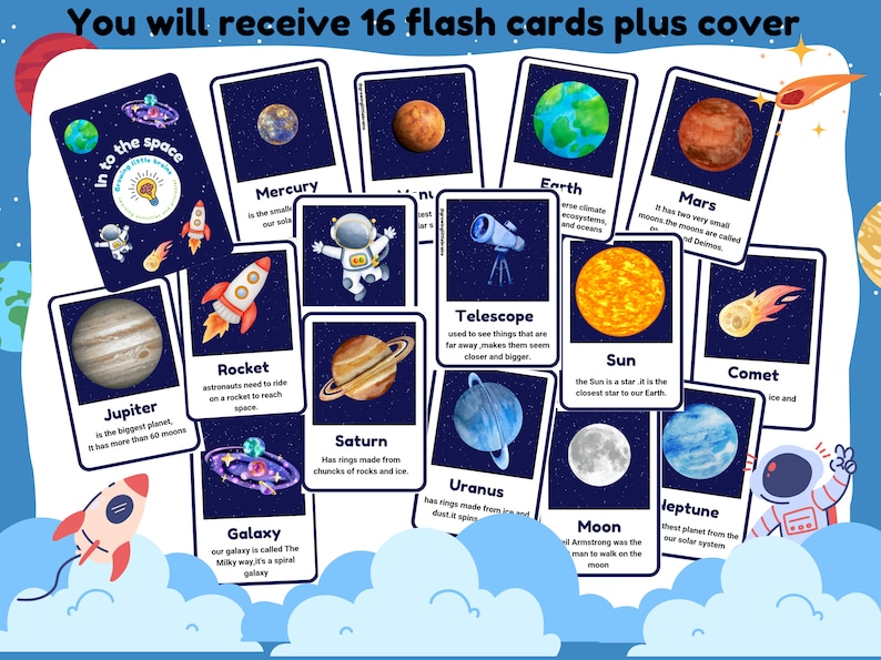 Space Flash Cards | Solar System Flash Cards | Montessori Flash Cards ...