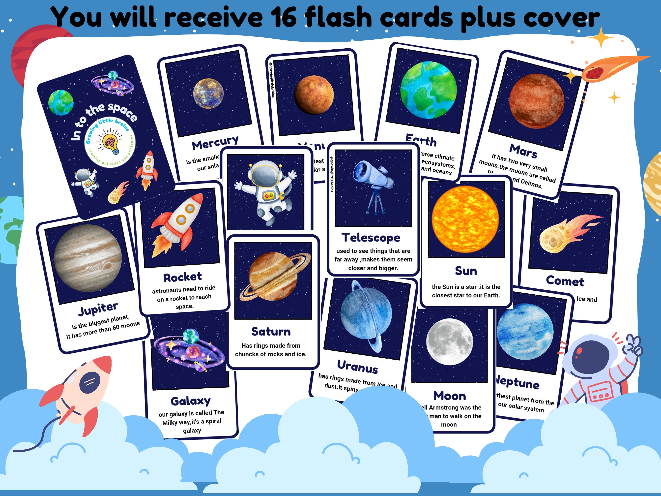 Space Flash Cards | Solar System Flash Cards | Montessori Flash Cards ...