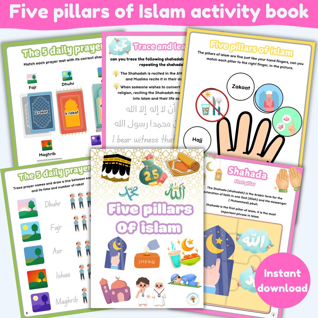 Five Pillars of Islam Activity Book | Islamic Busy Book | Muslim Kids ...