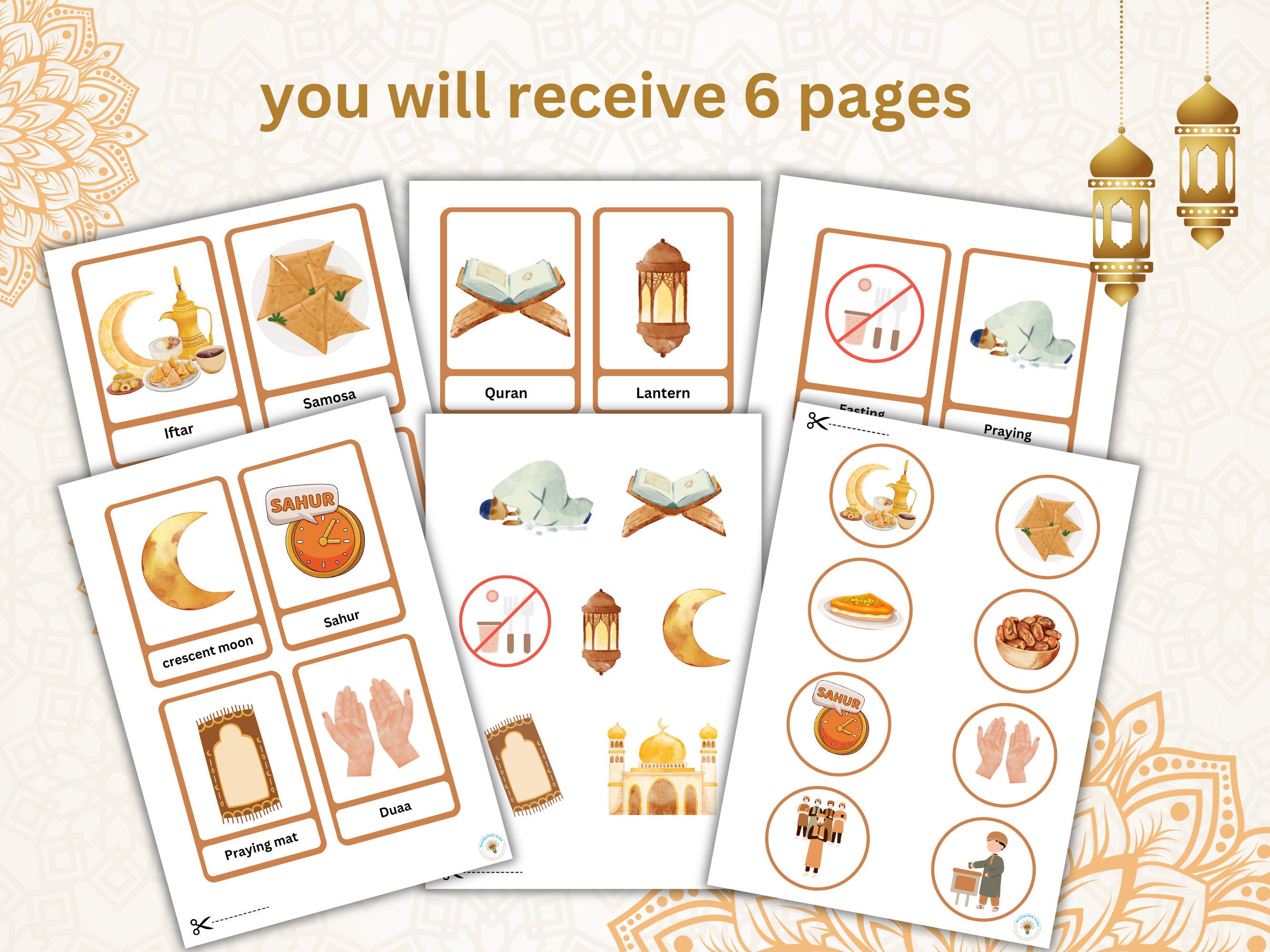 Ramadan Flash Cards and Story Props Ramadan 16 Flash Cards Islamic ...